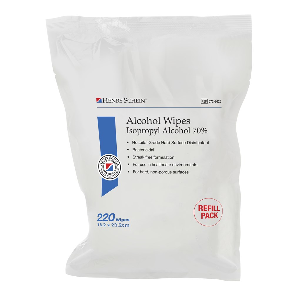 Henry Schein Alcohol Wipes - Hospital Grade Isopropyl Alcohol 70% - 220 ...