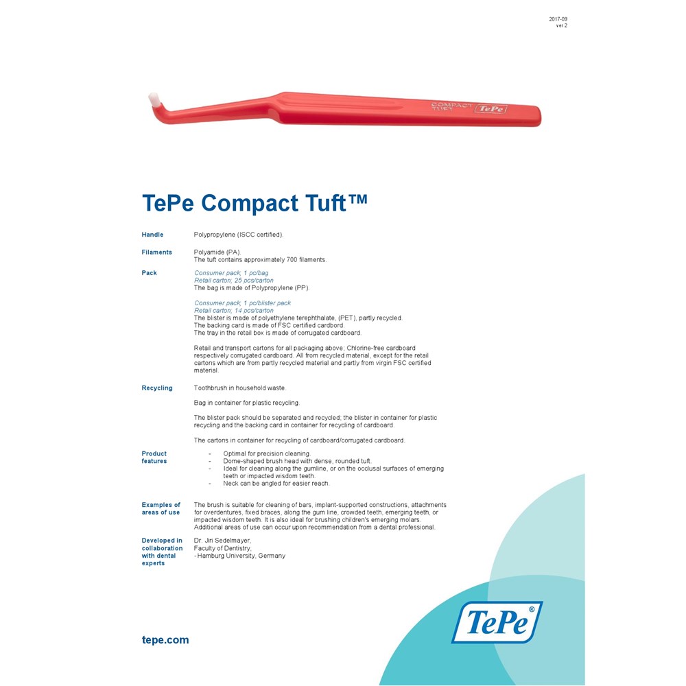 TePe Compact Tuft Brush, 25-Pack | Manual Brushes - Henry Schein ...