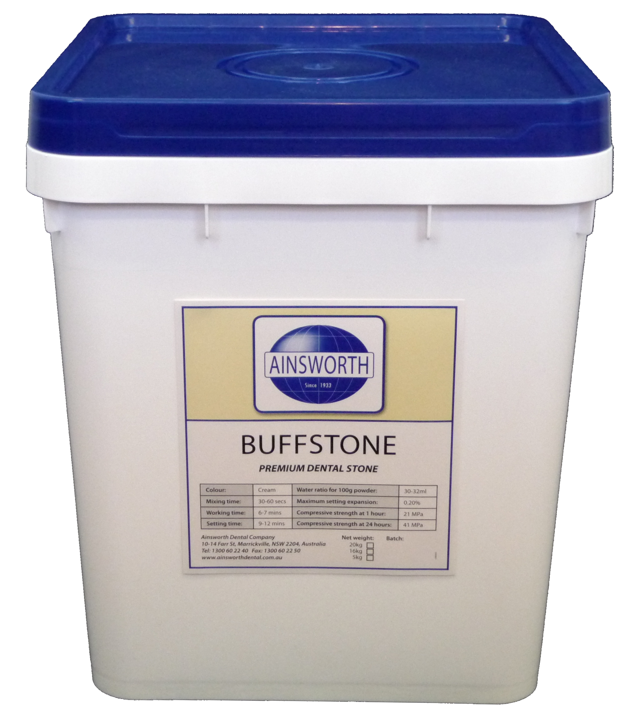 Ainsworth Buffstone, 20Kg Pail | Laboratory Stone - Henry Schein ...