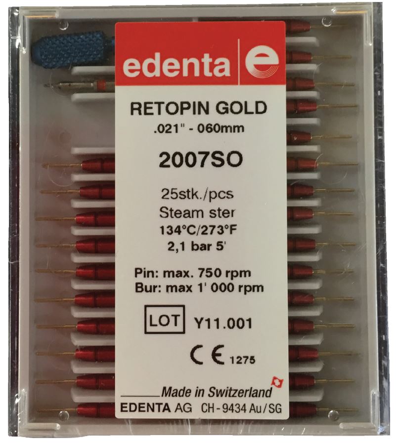 Ainsworth Edenta Retopin Red Gold, 25-Pack | Pins - Henry Schein ...