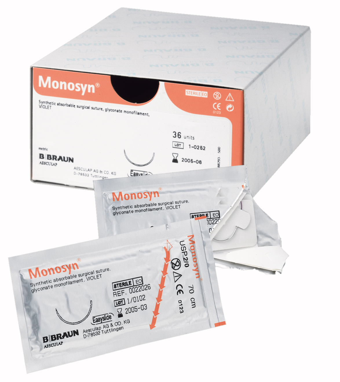 Aesculap Suture MONOSYN, Undyed, DS12, 5/0, 3/8 Circle Reverse Cutting ...