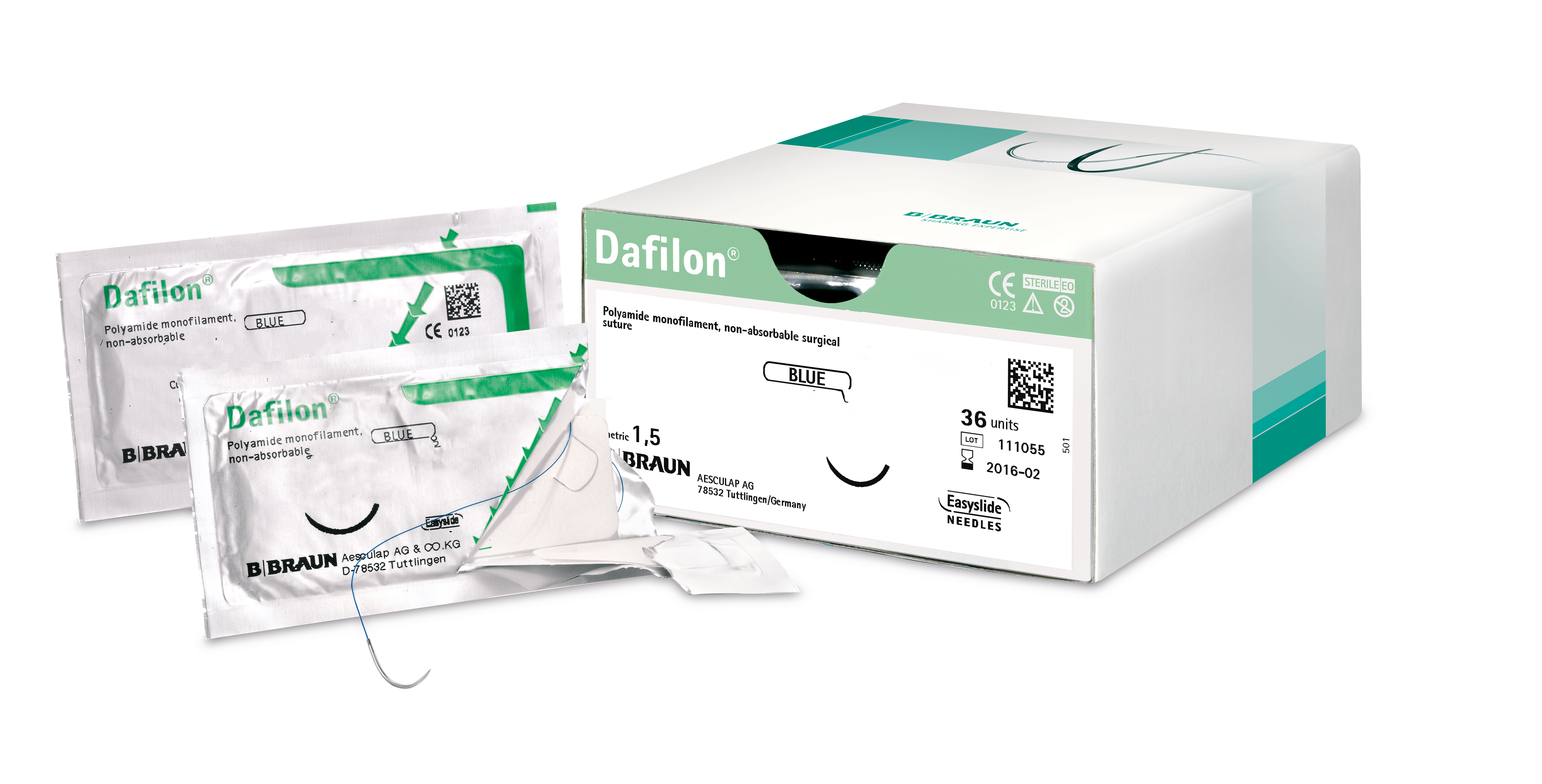 Aesculap Suture DAFILON, HS21, 3/0, 1/2 Circle Reverse Cuting, 21mm x ...