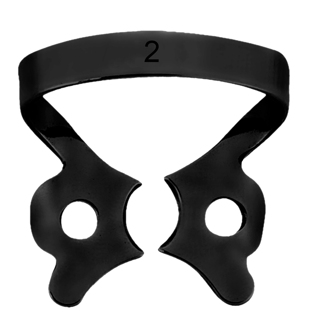 ASA Dental VISION Winged Clamp - #2 - Serrated Lower Left and Upper ...