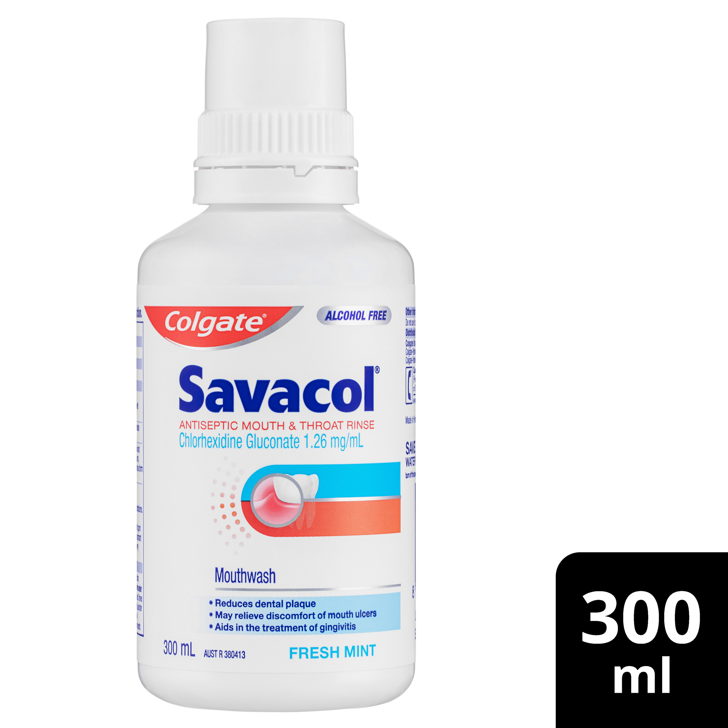 Colgate Savacol - Antiseptic Mouth and Throat Rinse - Freshmint - 300ml Bottles, 6-Pack | Home ...