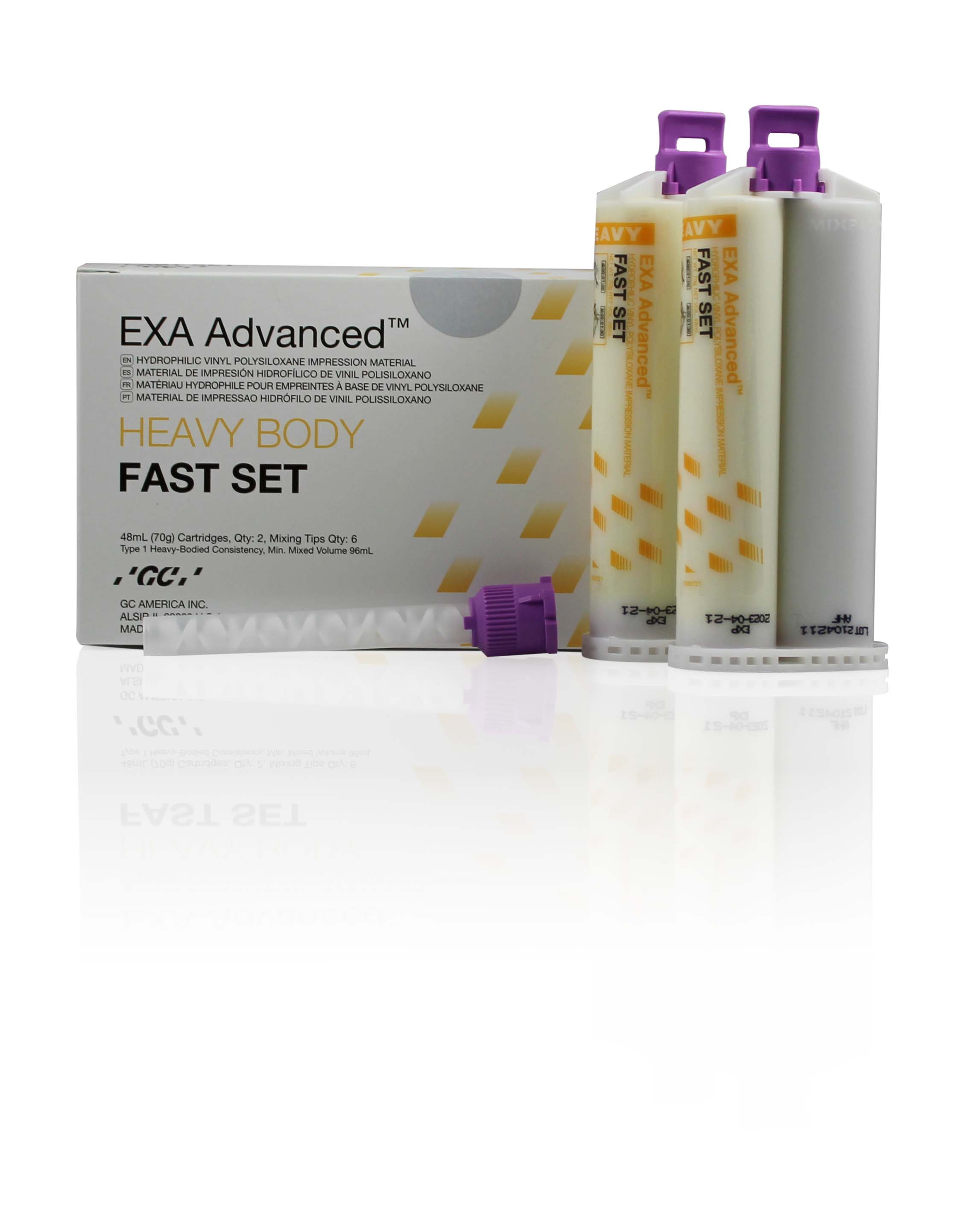 GC EXA Advanced - Heavy Body - Fast Set - 2 x 48ml Cartridges and 6 ...