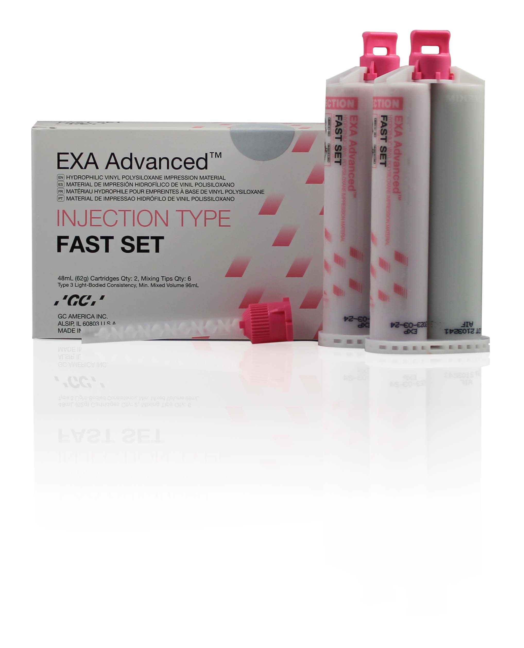 GC EXA Advanced - Injection Type - Fast Set - 2 x 48ml Cartridges and 6 ...