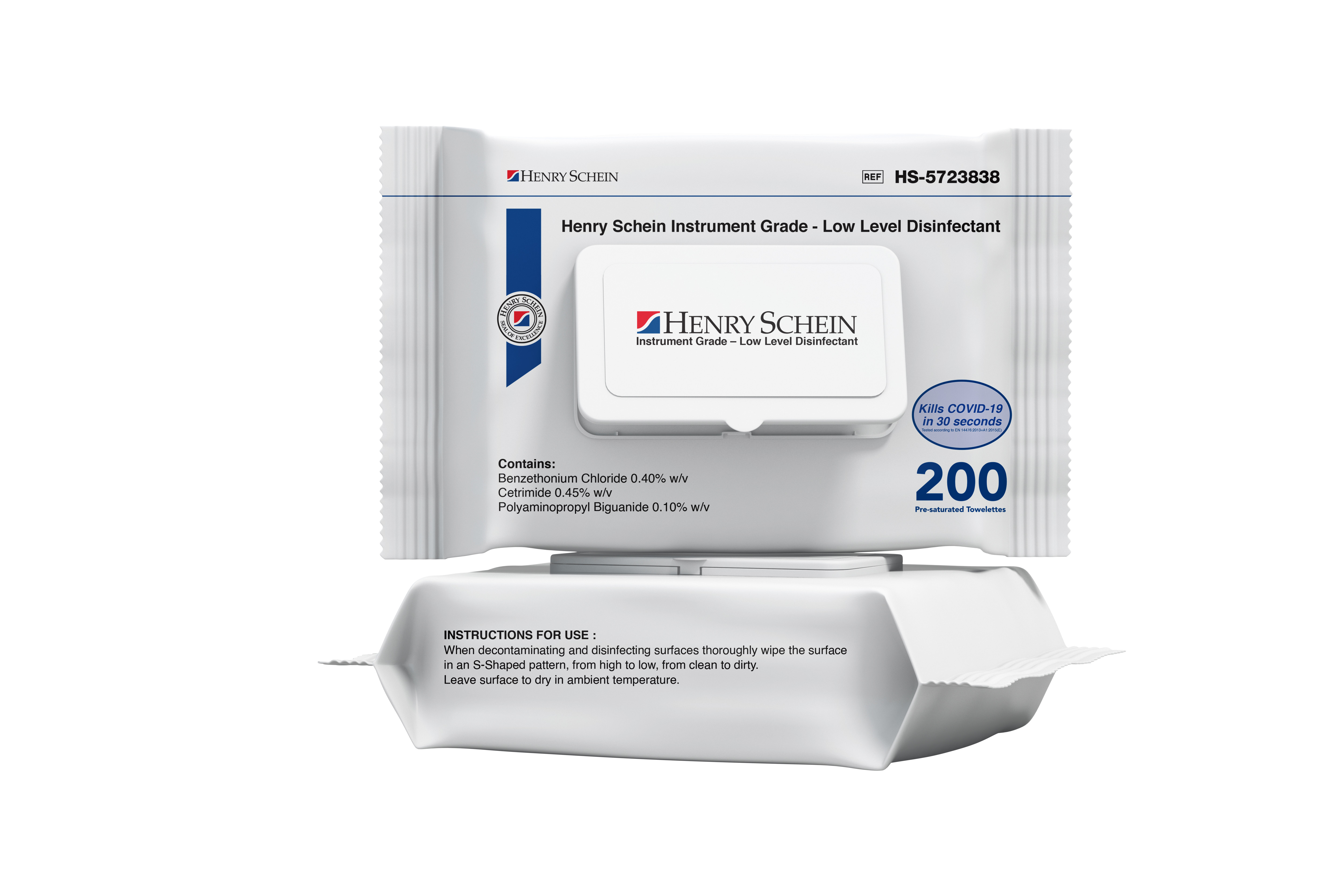 HS Alcohol Free Wipe Class IIb Instrument Grade FP 200Pk | Disinfection ...