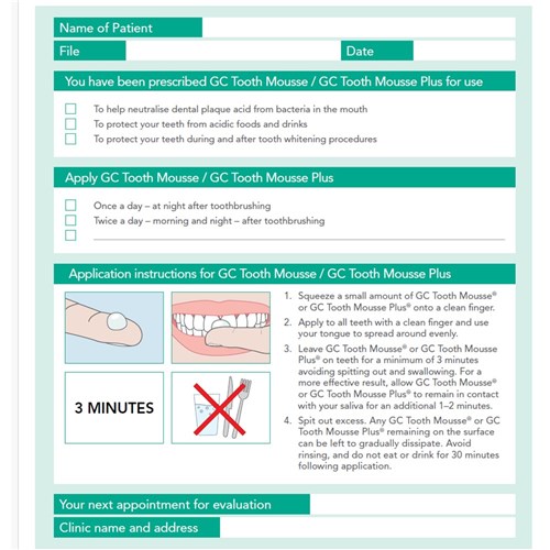 GC Oral Health Prescription Pad - Henry Schein - Henry Schein ...