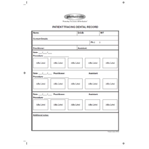 GK-DRP04 - GKE Dental Patient Tracking Record Pad 100 pages - Henry ...